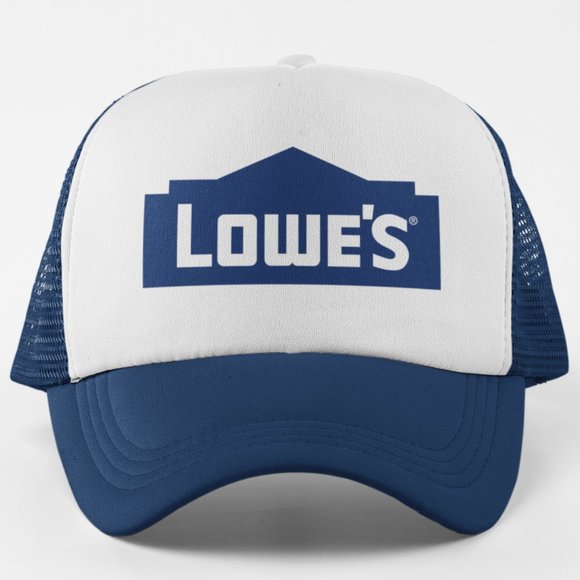 Accessories | New Lowes Logo Foam Trucker Mesh Snapback Hat 2tone Navy ...